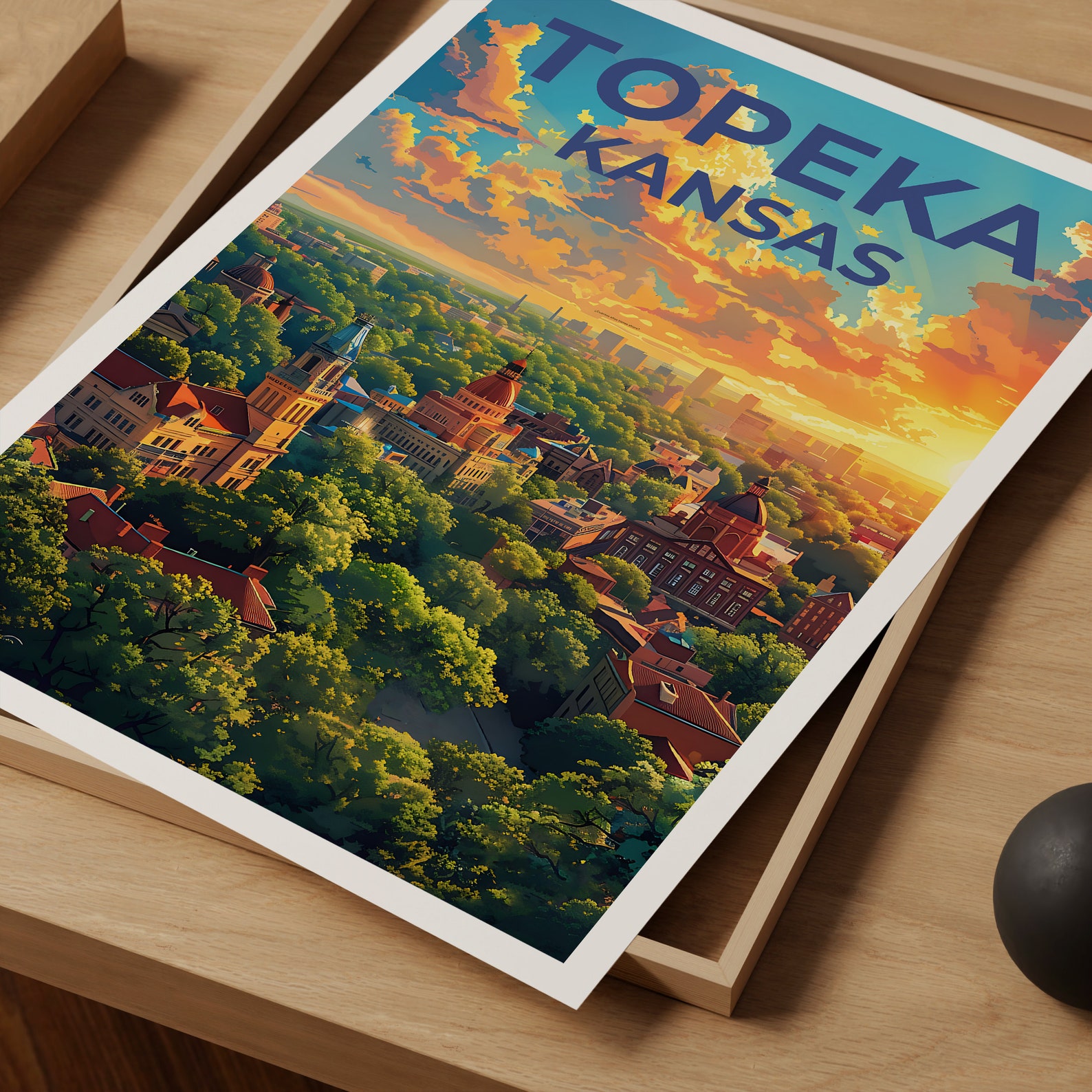 Topeka Poster, Topeka Print, Kansas Art, Kansas Print, Topeka Travel ...