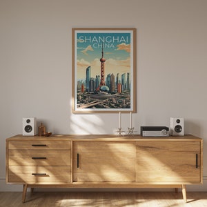Shanghai Travel Poster, China Wall Art, China Print, Shanghai Poster ...