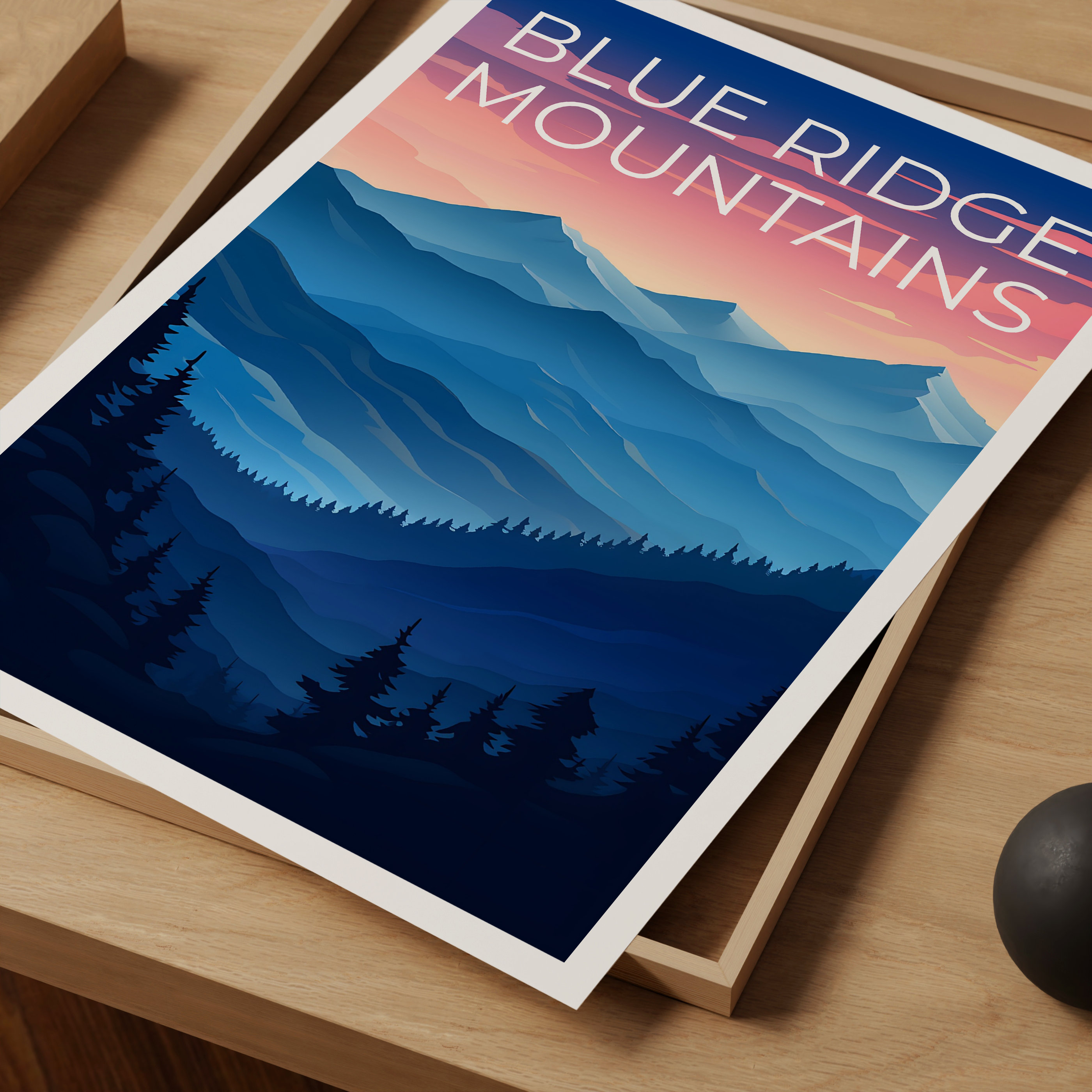 Blue Ridge Travel Poster Nature Art Nature Print Blue Ridge - Etsy