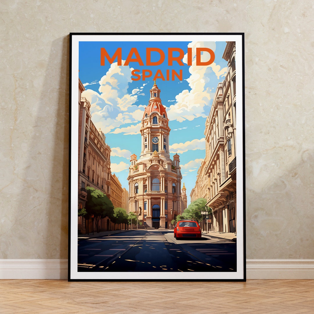 Madrid Travel Poster, Spain Wall Art, Spain Print, Madrid Poster, Spain ...