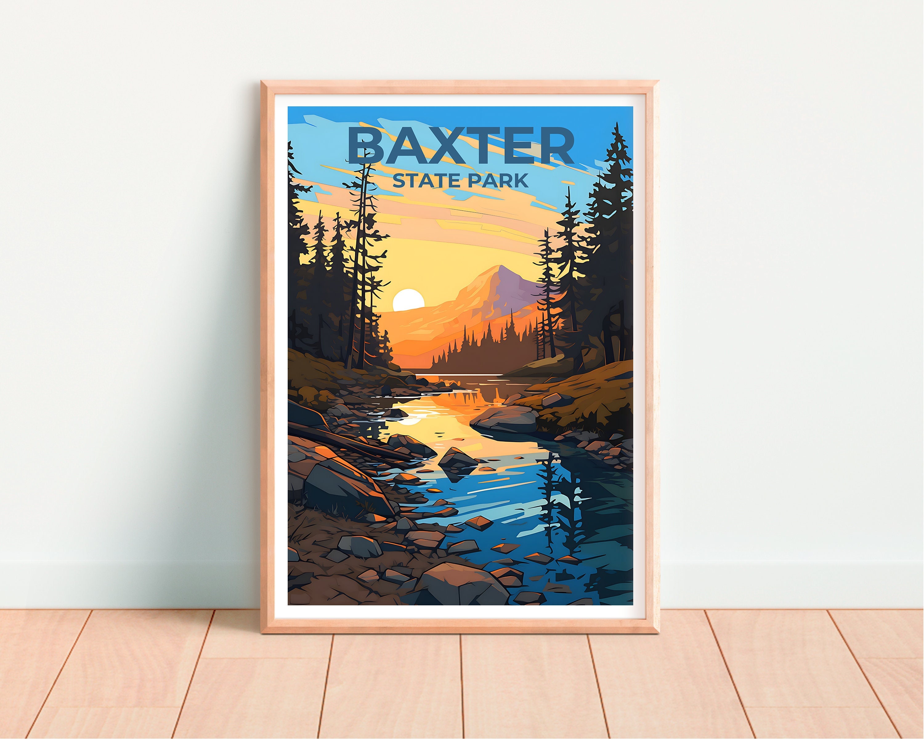 Baxter Travel Poster, Maine Wall Art, Maine Print, Baxter Poster ...