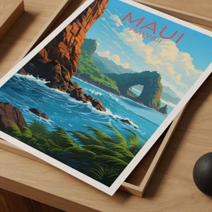 Maui Travel Poster, Hawaii Wall Art, Hawaii Print, Maui Poster, Hawaii ...