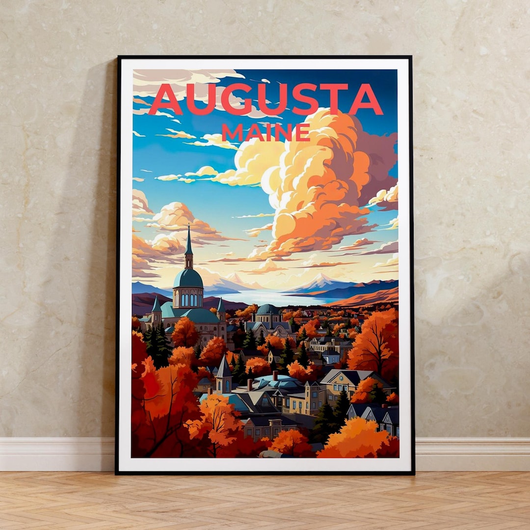 Augusta Travel Poster, Maine Wall Art, Maine Print, Augusta Poster ...