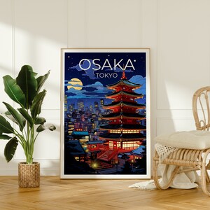 Osaka Travel Poster, Japan Wall Art, Japan Print, Osaka Poster, Osaka ...