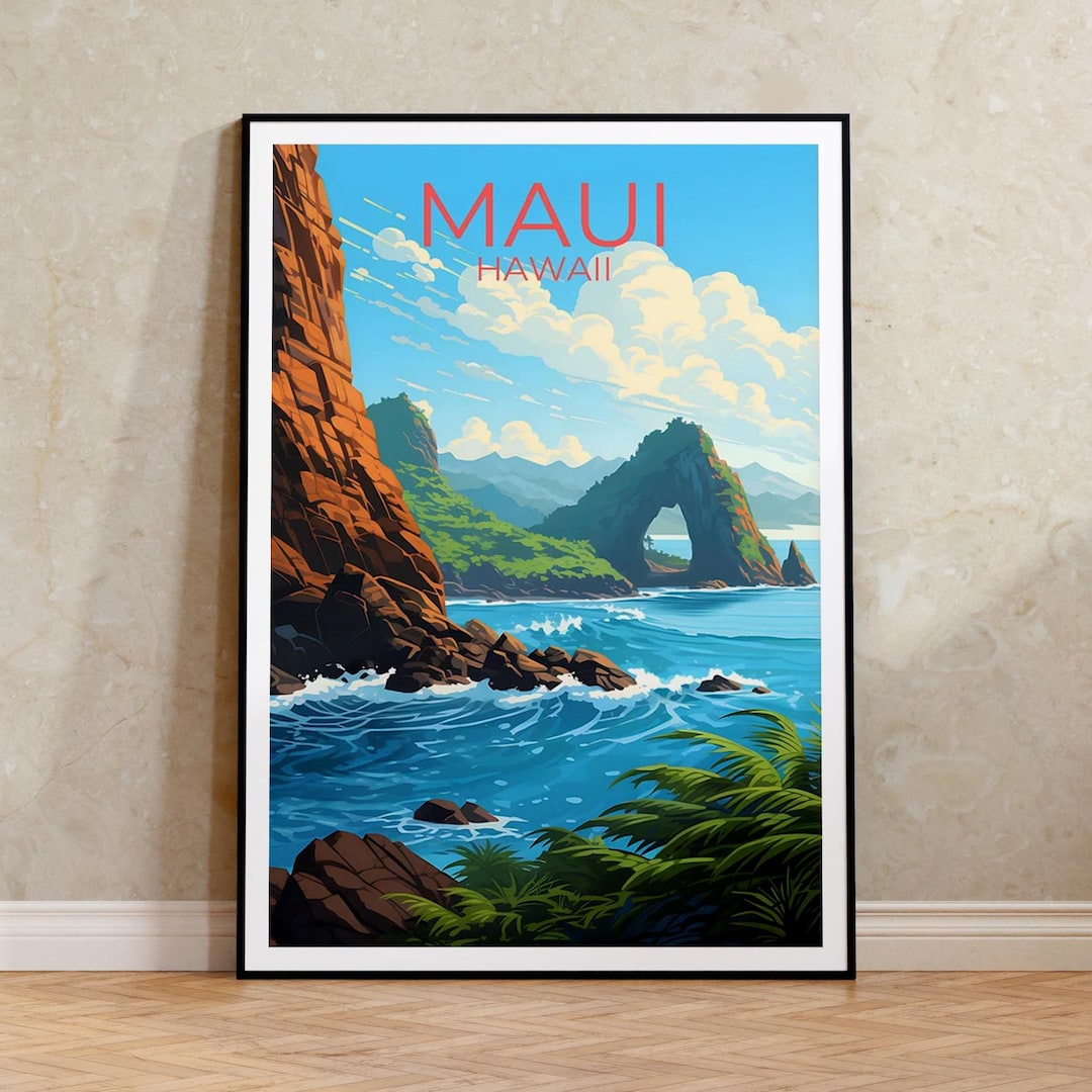 Maui Travel Poster, Hawaii Wall Art, Hawaii Print, Maui Poster, Hawaii ...