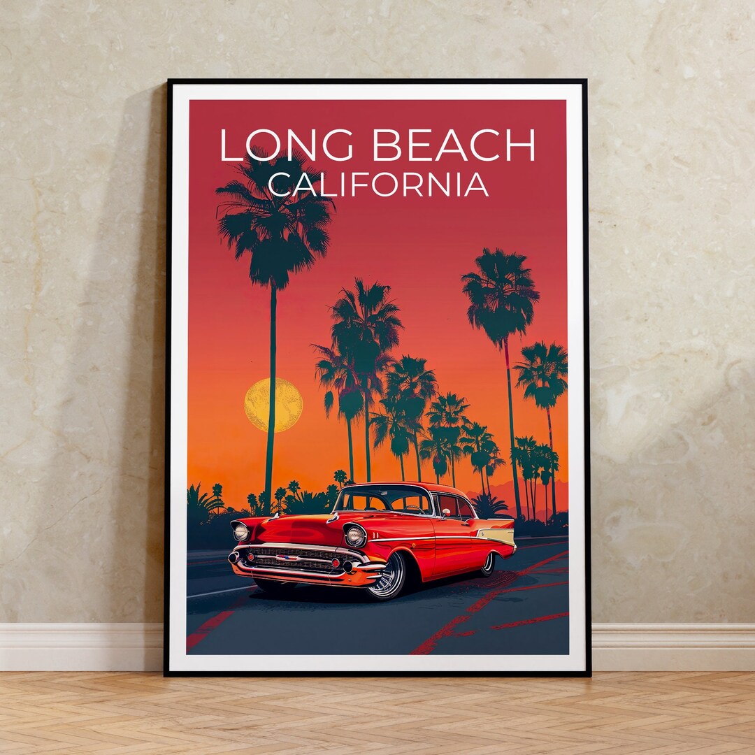 Long Beach Poster, Long Beach Print, California Poster, California ...