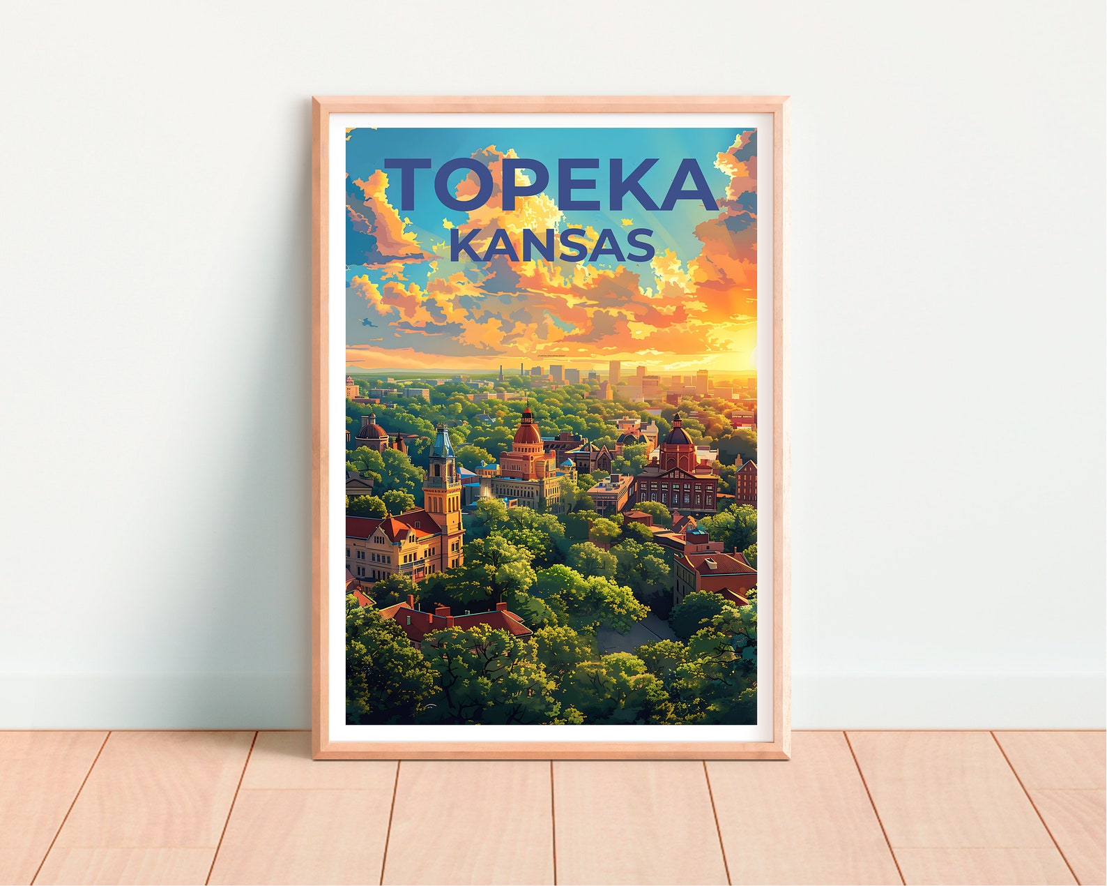 Topeka Poster, Topeka Print, Kansas Art, Kansas Print, Topeka Travel ...