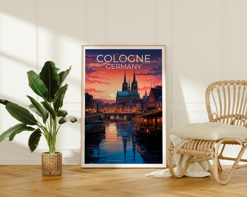 Cologne Travel Print, Germany Poster, Cityscape Wall Art, Germany ...