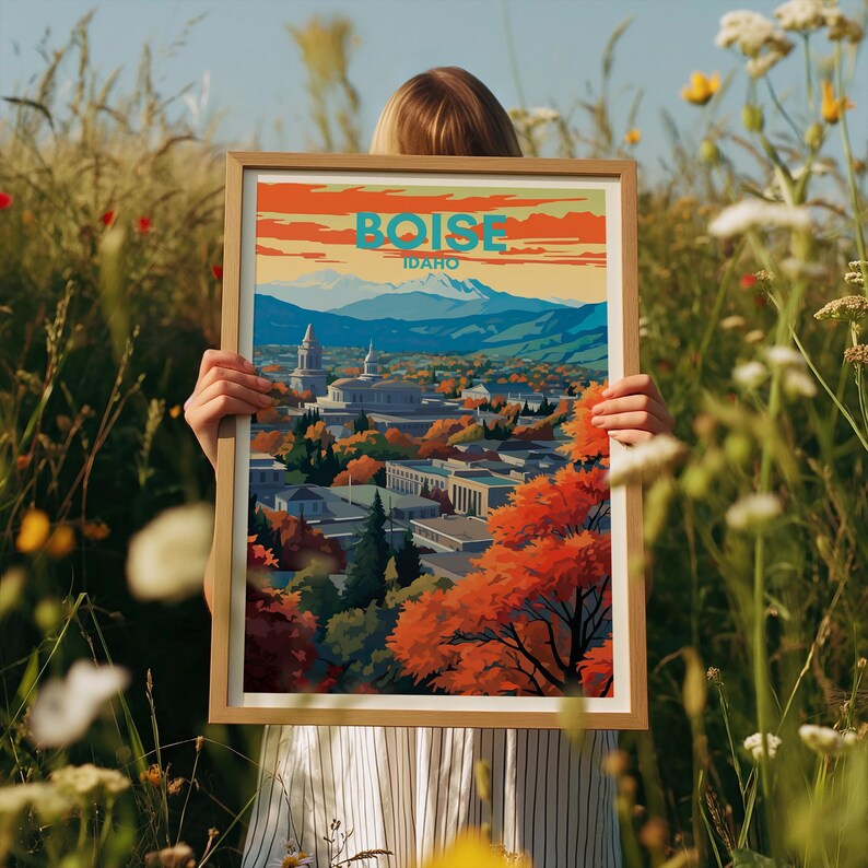 Boise Travel Poster Idaho Wall Art Idaho Print Boise Poster Idaho Art ...