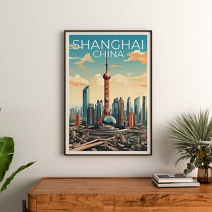 Shanghai Travel Poster, China Wall Art, China Print, Shanghai Poster ...