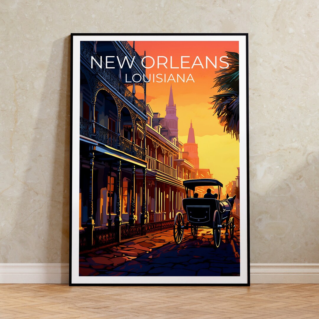 New Orleans Travel Poster, Louisiana Wall Art, Louisiana Print, New ...