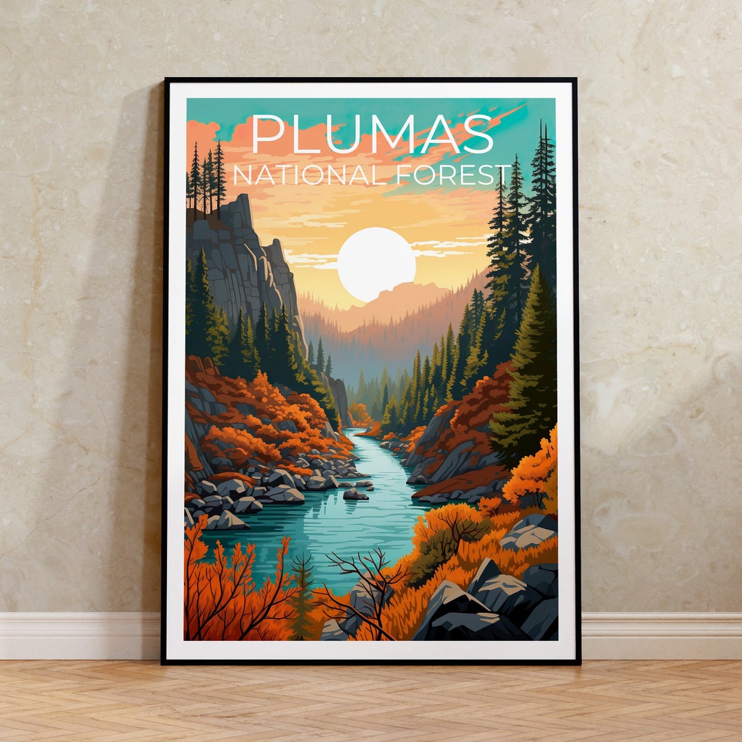 Plumas Forest Travel Poster, California Wall Art, California Print ...