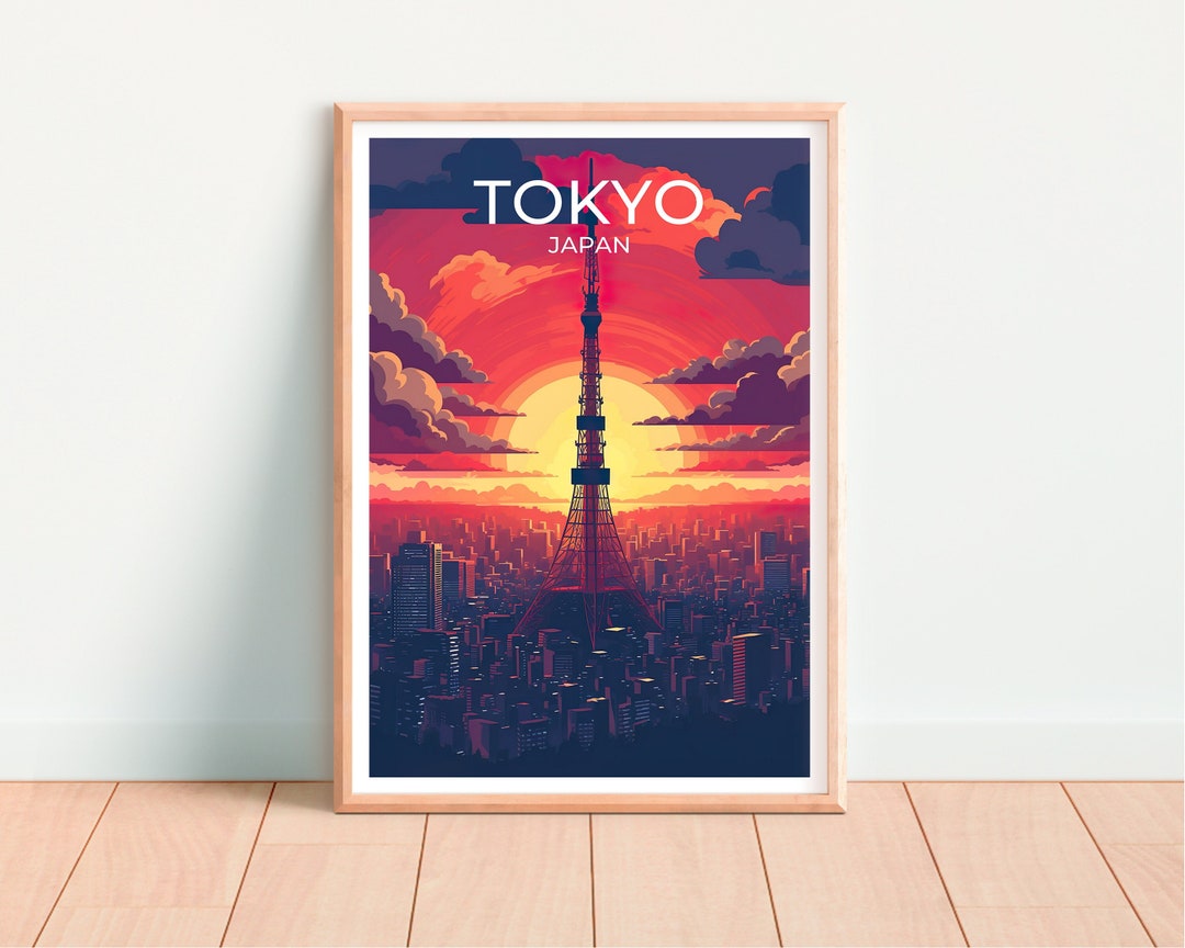 Tokyo Poster, Tokyo Tower Wall Art, Tokyo Print, Tokyo Travel Poster ...