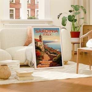 Sardinia Travel Poster, Italy Wall Art, Italy Print, Sardinia Poster ...