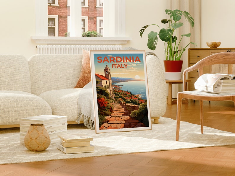 Sardinia Travel Poster, Italy Wall Art, Italy Print, Sardinia Poster ...