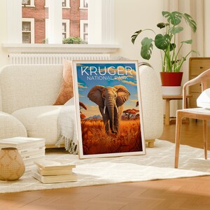 Kruger National Park Travel Poster, South Africa Wall Art, South Africa ...