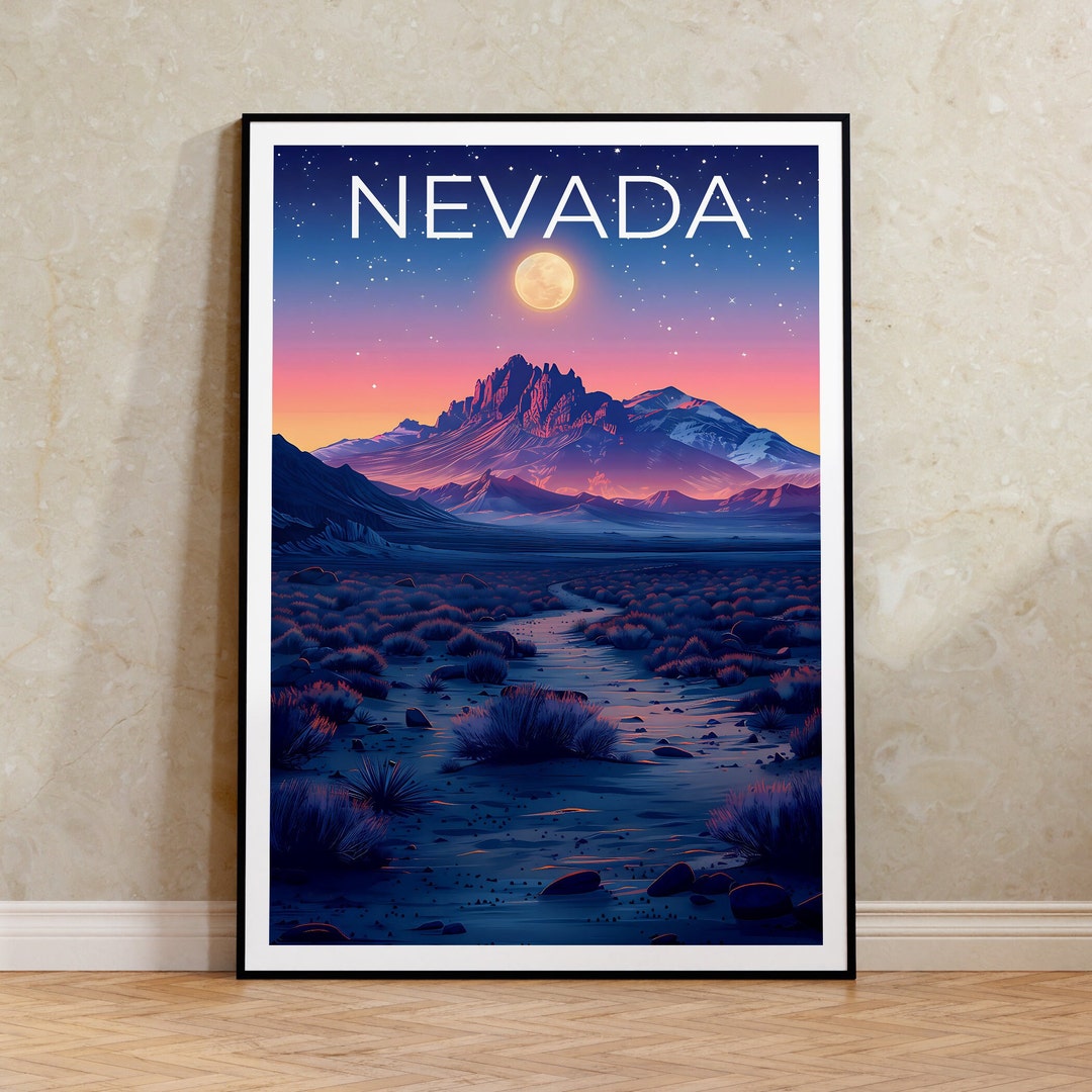 Nevada Poster, Nevada Print, Mountain Poster, Desert Print, Nevada ...