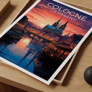 Cologne Travel Print, Germany Poster, Cityscape Wall Art, Germany ...