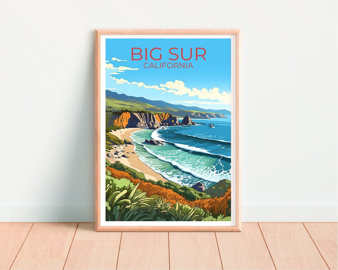 Big Sur Travel Poster, California Wall Art, California Print, Big Sur ...
