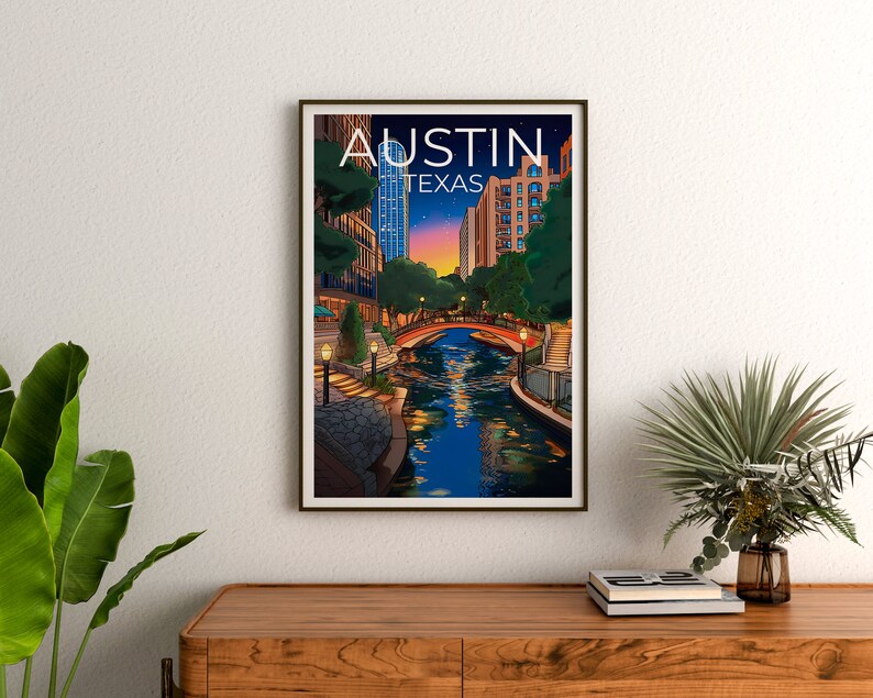 Austin Travel Poster, Texas Wall Art, Texas Print, Austin Poster, Texas ...