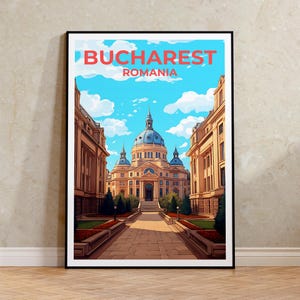 Bucharest Travel Poster, Romania Wall Art, Romania Print, Bucharest ...