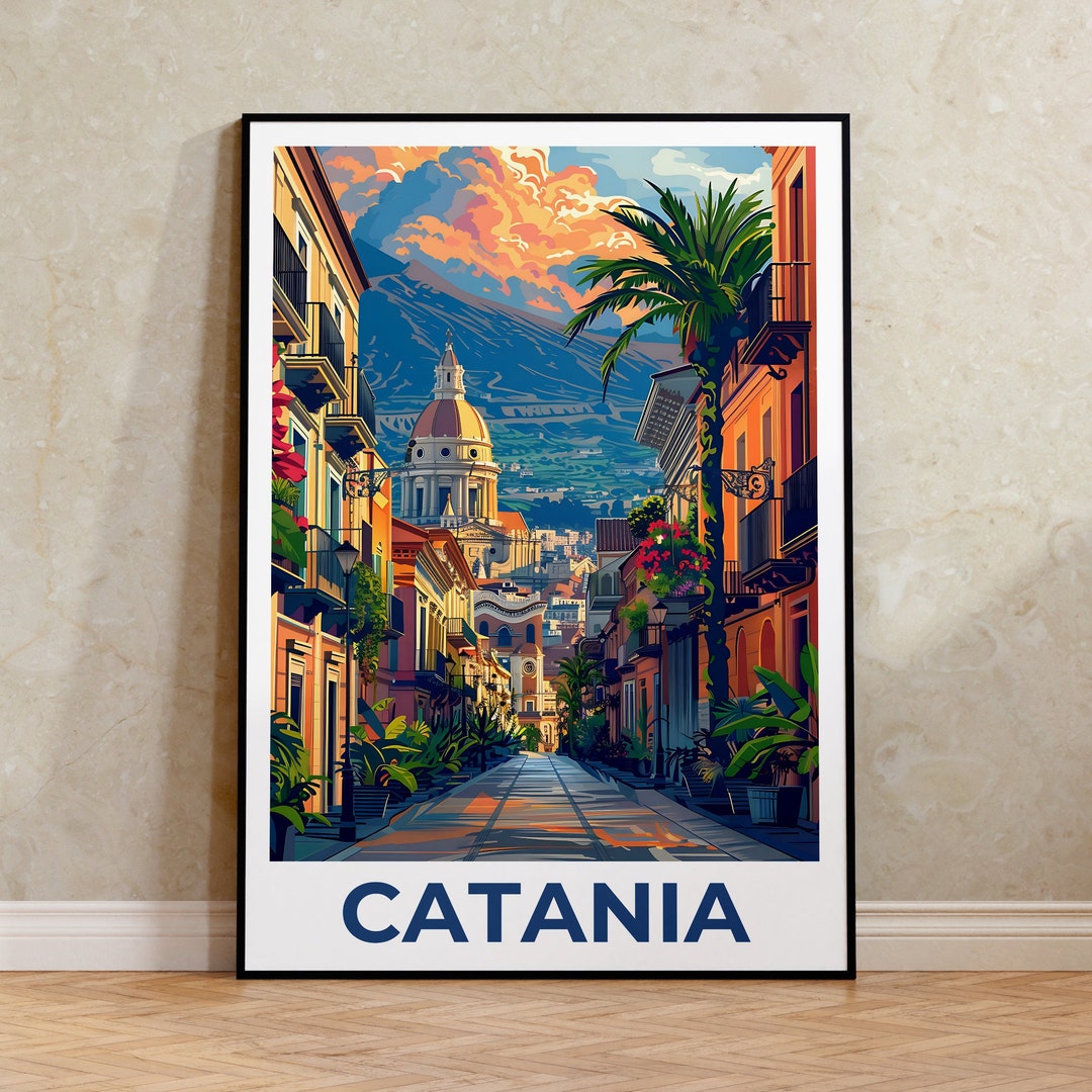 Catania Poster, Catania Print, Sicily Poster, Sicily Print, Catania ...