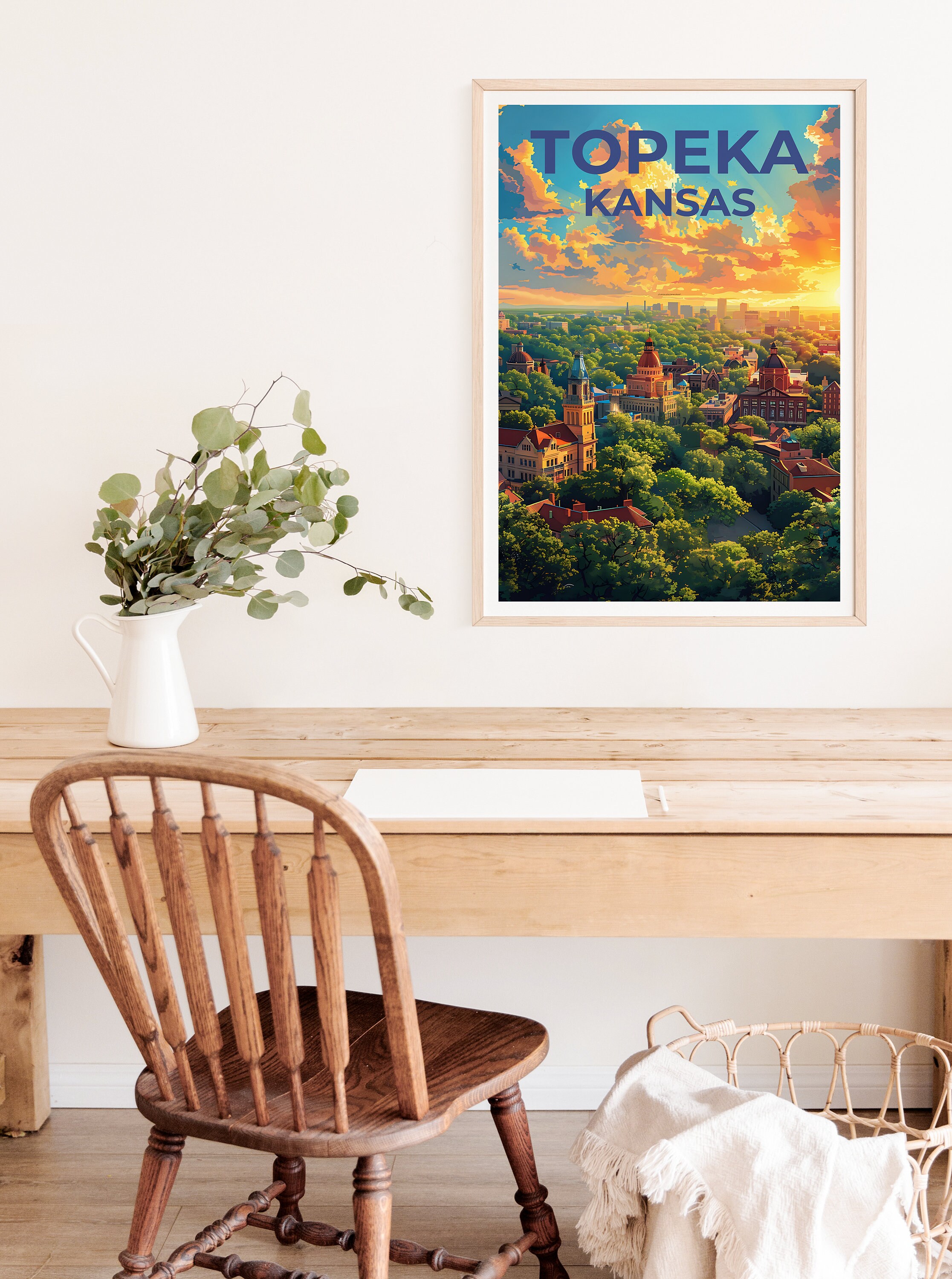 Topeka Poster, Topeka Print, Kansas Art, Kansas Print, Topeka Travel ...
