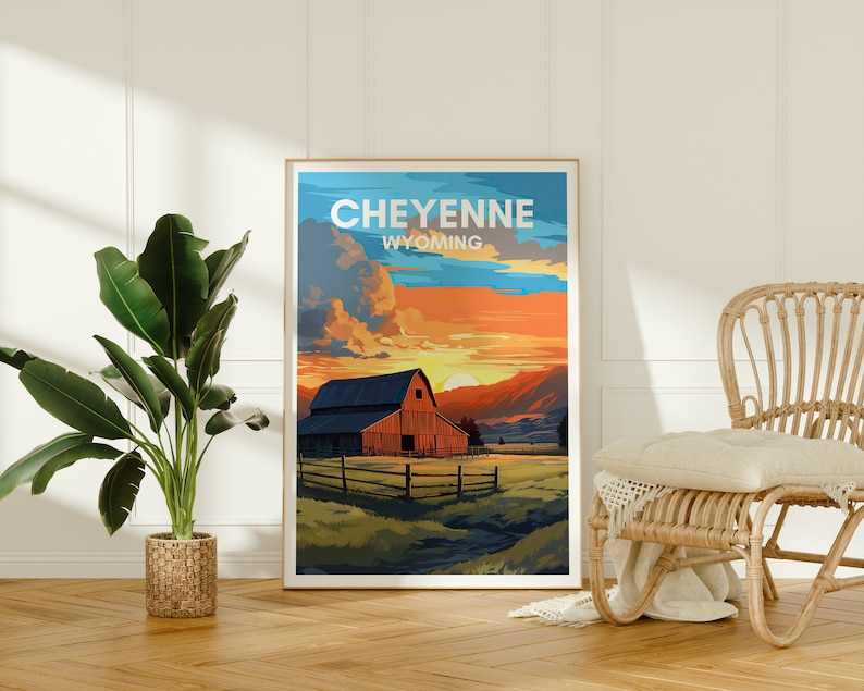Cheyenne Travel Poster, Wyoming Wall Art, Cheyenne Print, Cheyenne ...
