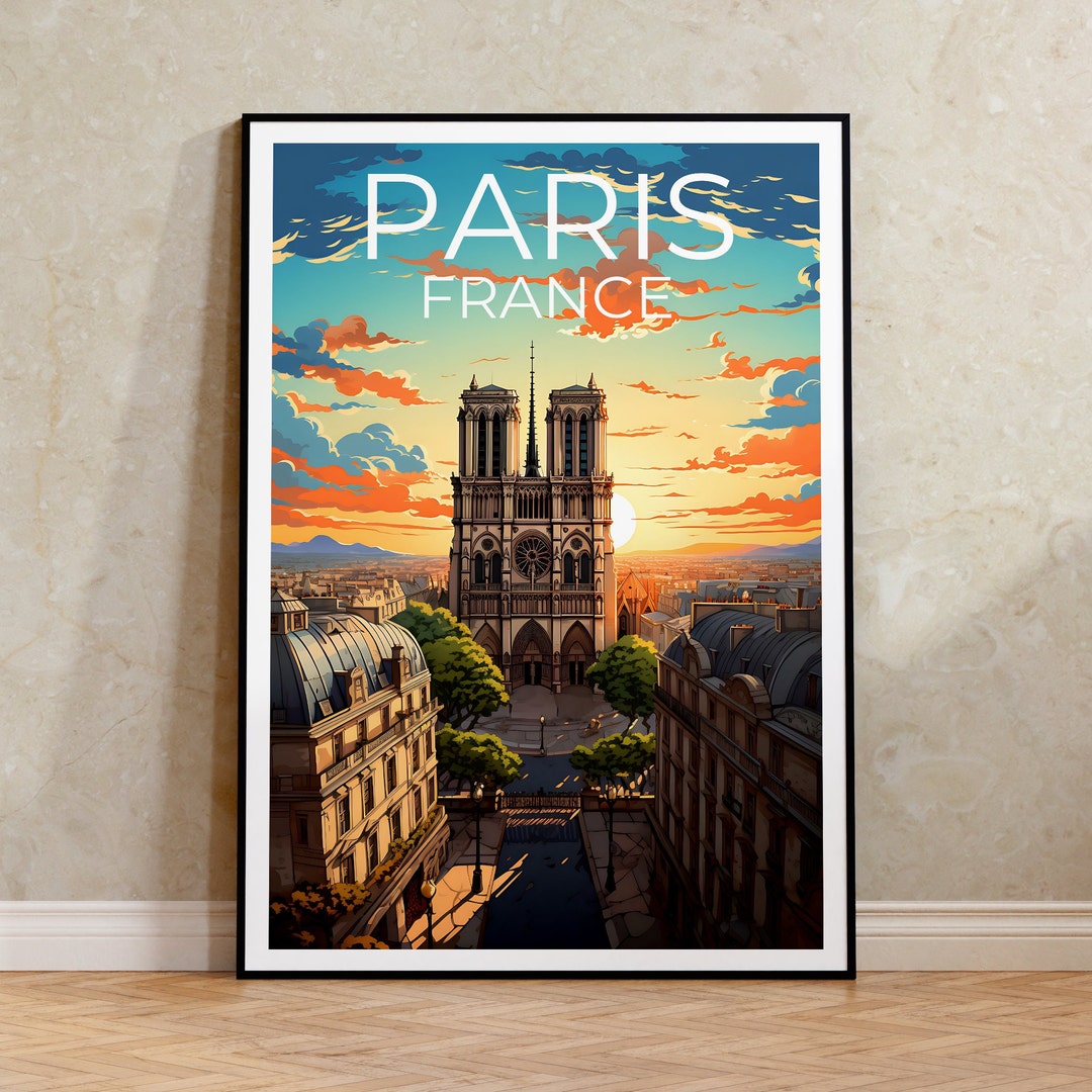 Notre-dame Travel Poster, Paris Wall Art, Paris Print, Notre-dame ...