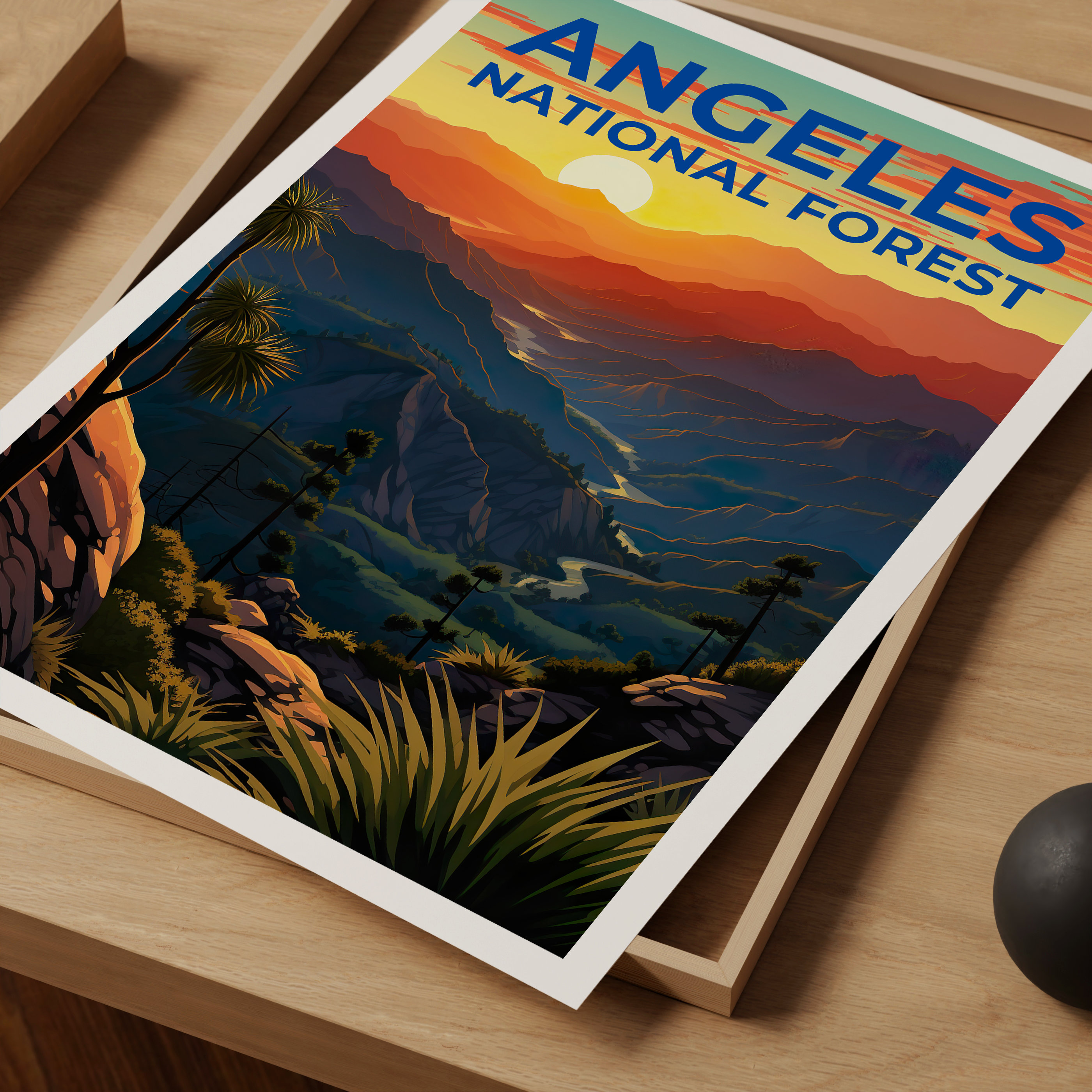 Angeles National Forest Travel Poster, California Wall Art, California ...