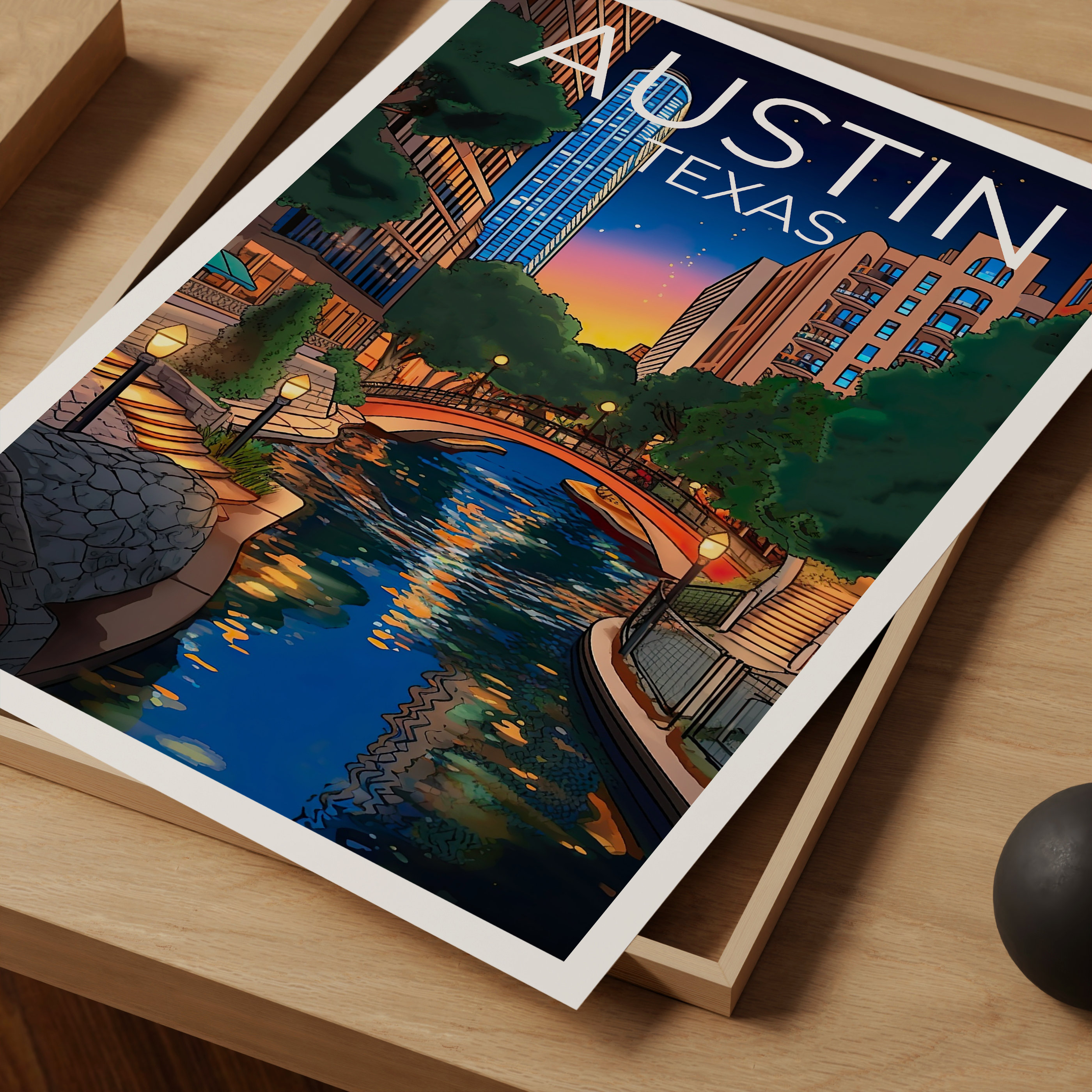 Austin Travel Poster, Texas Wall Art, Texas Print, Austin Poster, Texas ...