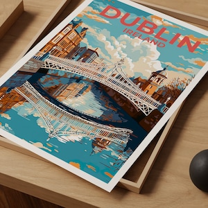 Dublin Travel Poster, Ireland Wall Art, Dublin Print, Dublin Poster, Ha ...