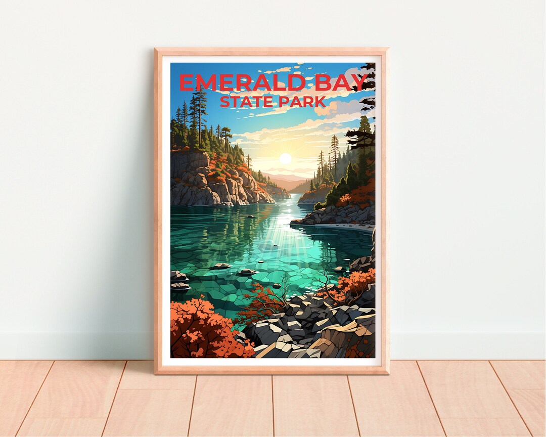 Emerald Bay Travel Poster, California Wall Art, California Print ...