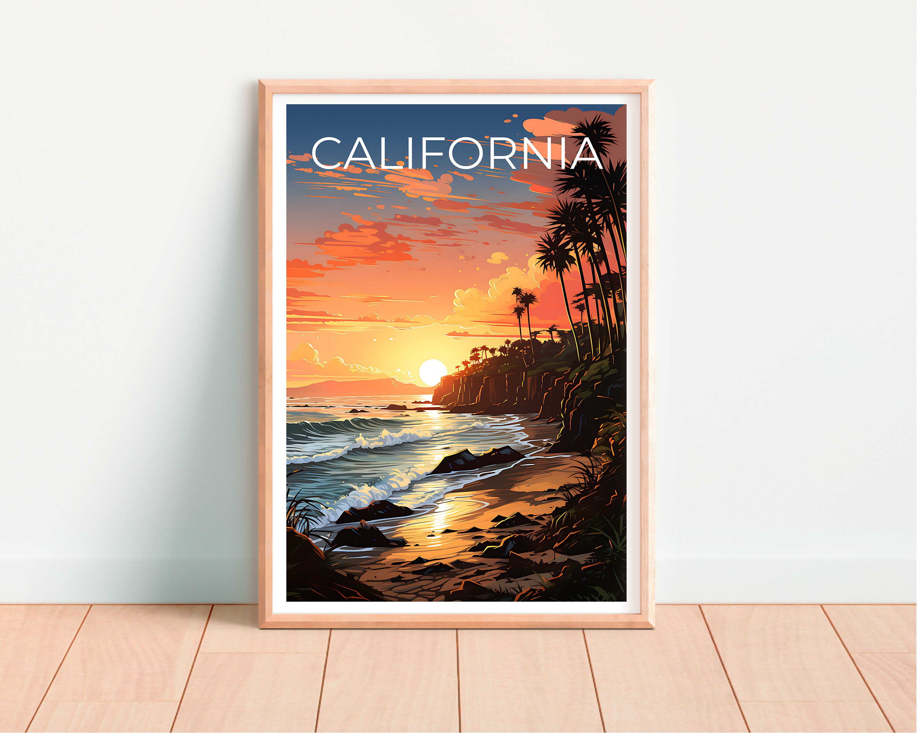 California Travel Poster, Beach Wall Art, Beach Print, California ...