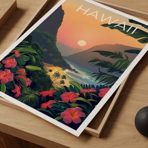 Hawaii Poster, Hawaii Print, Tropical Island Poster, Tropical Island ...