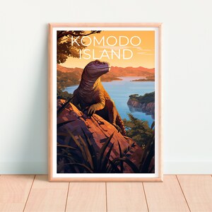 Komodo Travel Poster, Komodo Dragon Wall Art, Komodo Dragon Print ...