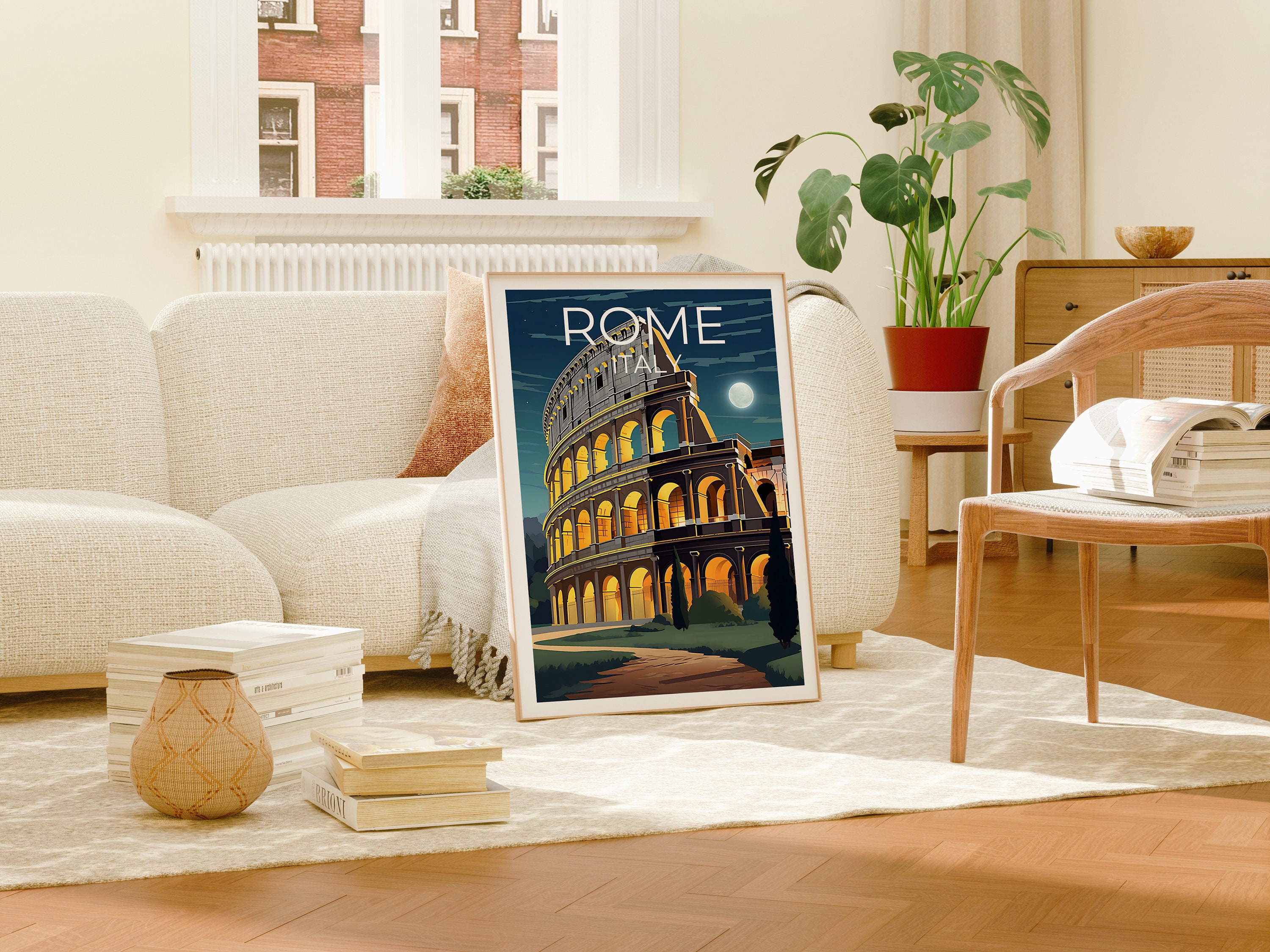 Rome Travel Poster, Colosseum Wall Art, Colosseum Print, Rome Poster ...