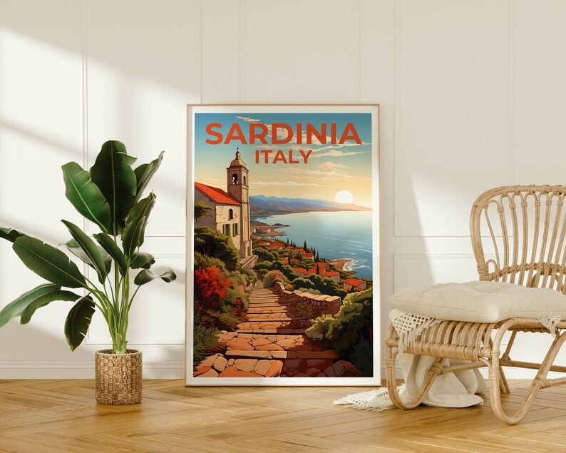 Sardinia Travel Poster, Italy Wall Art, Italy Print, Sardinia Poster ...
