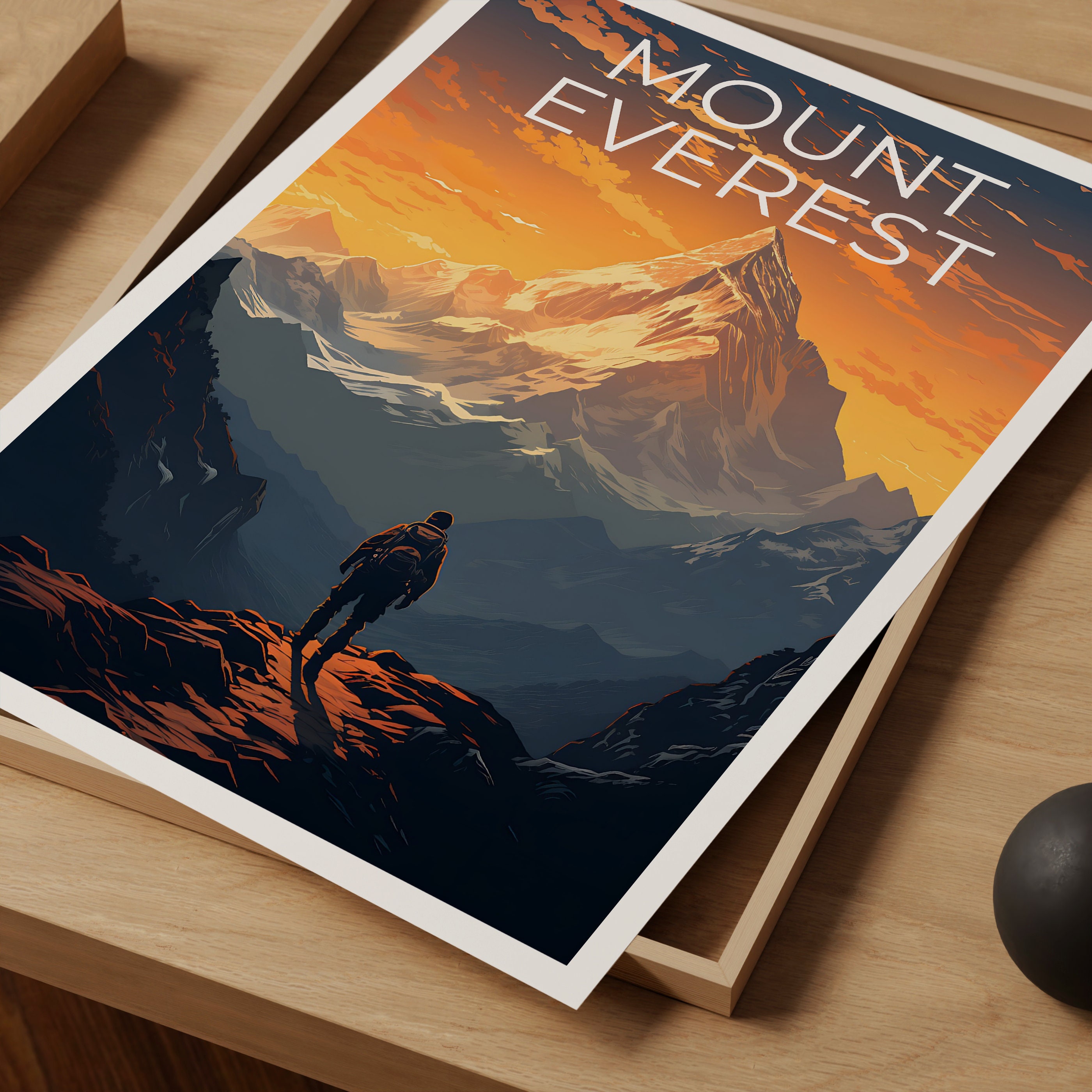 Mount Everest Travel Poster, Himalayas Wall Art, Himalayas Print, Mount ...