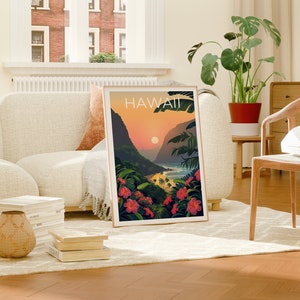 Hawaii Poster, Hawaii Print, Tropical Island Poster, Tropical Island ...