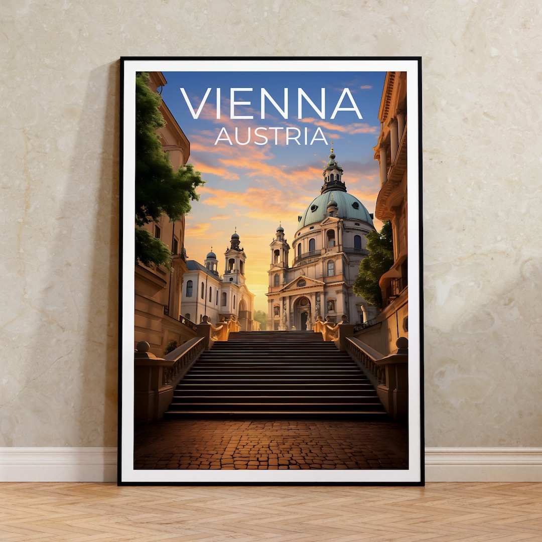 Vienna Travel Poster, Austria Wall Art, Austria Print, Vienna Poster ...