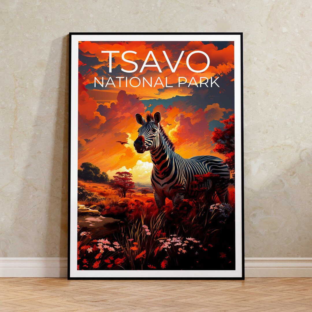 Tsavo National Park Poster, Tsavo Print, Safari Art, Safari Print ...