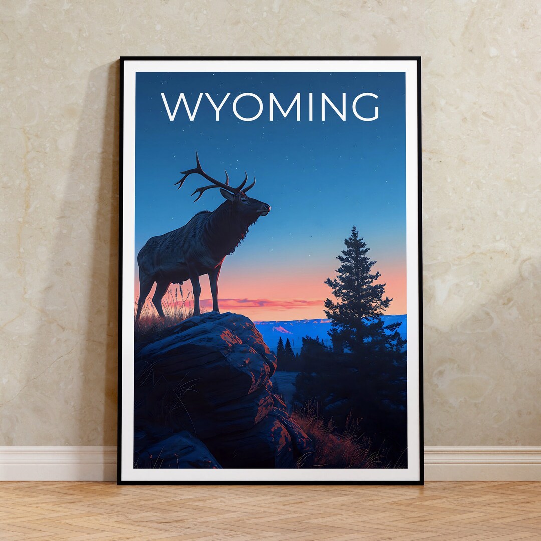 Wyoming Travel Poster, Wyoming Wall Art, Wyoming Print, Wyoming Art - Etsy