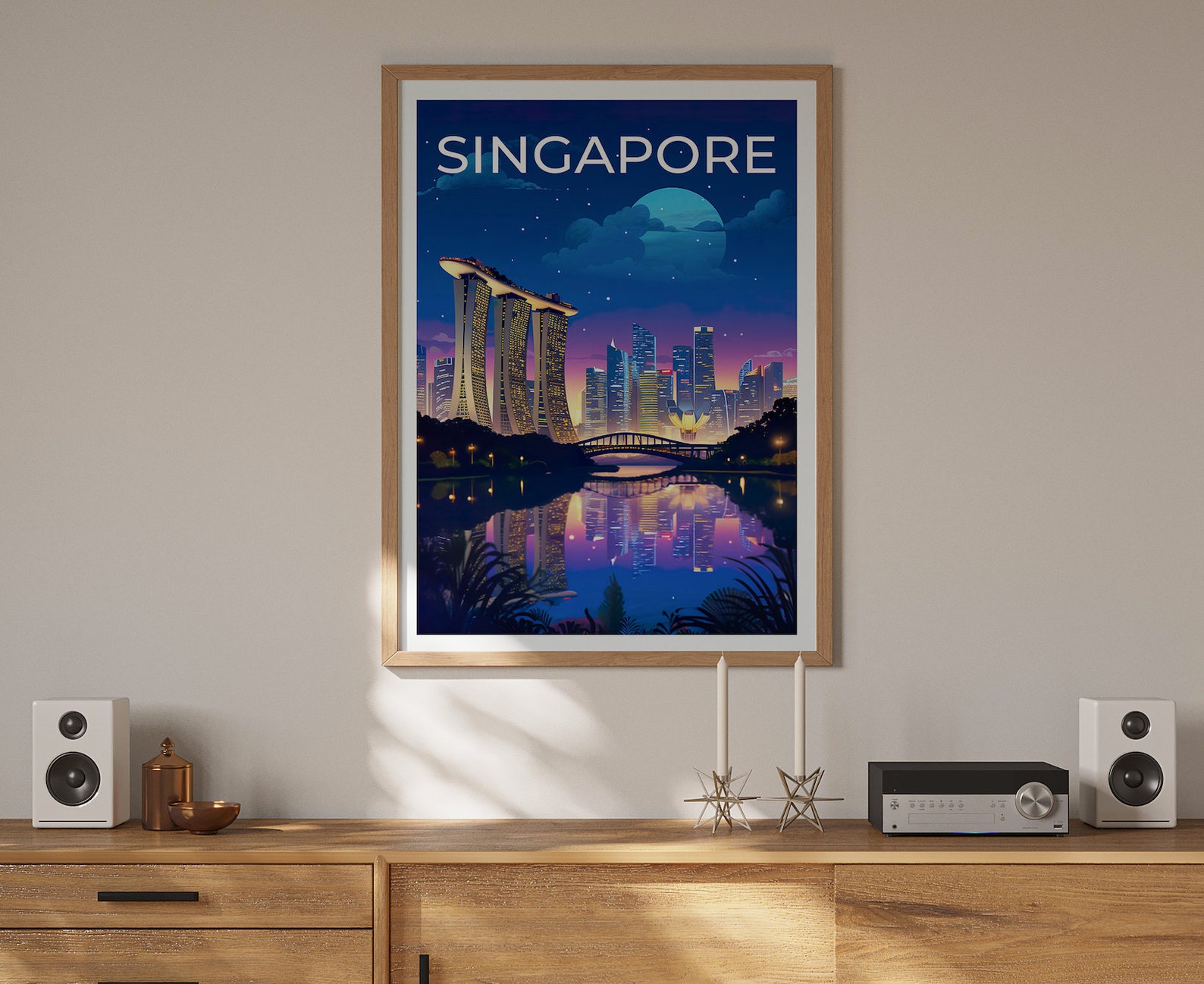 Singapore Travel Poster Singapore Wall Art Singapore Print - Etsy