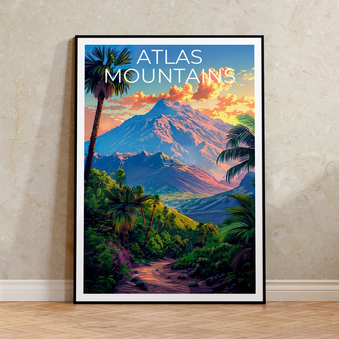 Atlas Mountains Poster, Atlas Mountains Print, Africa Poster, Africa ...