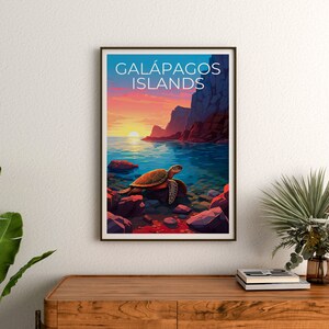 Galápagos Islands Poster, Galapagos Poster, Turtle Art, Turtle Print ...