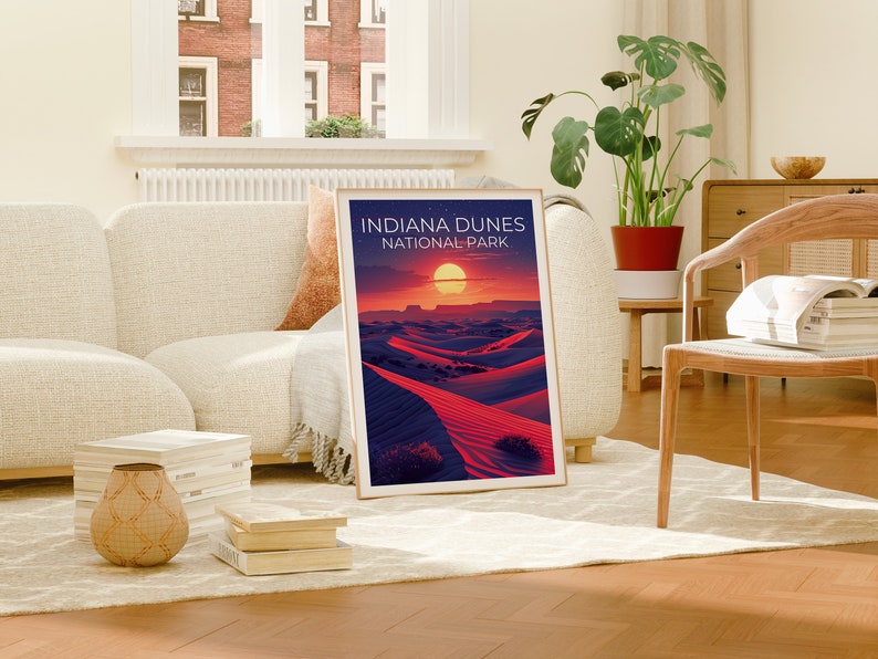 Indiana Dunes National Park Poster, Indiana Dunes Print, Indiana Poster ...