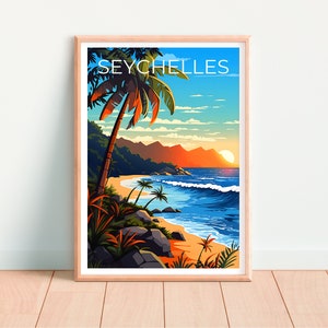 Seychelles Travel Poster, Africa Wall Art, Africa Print, Seychelles ...