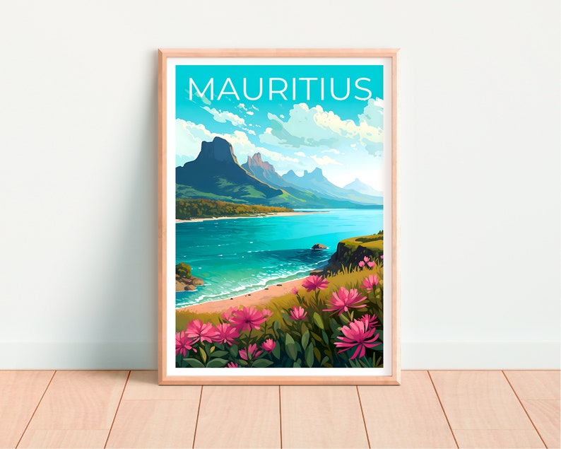 Mauritius Poster, Mauritius Print, Coast Art, Coast Print, Mauritius ...