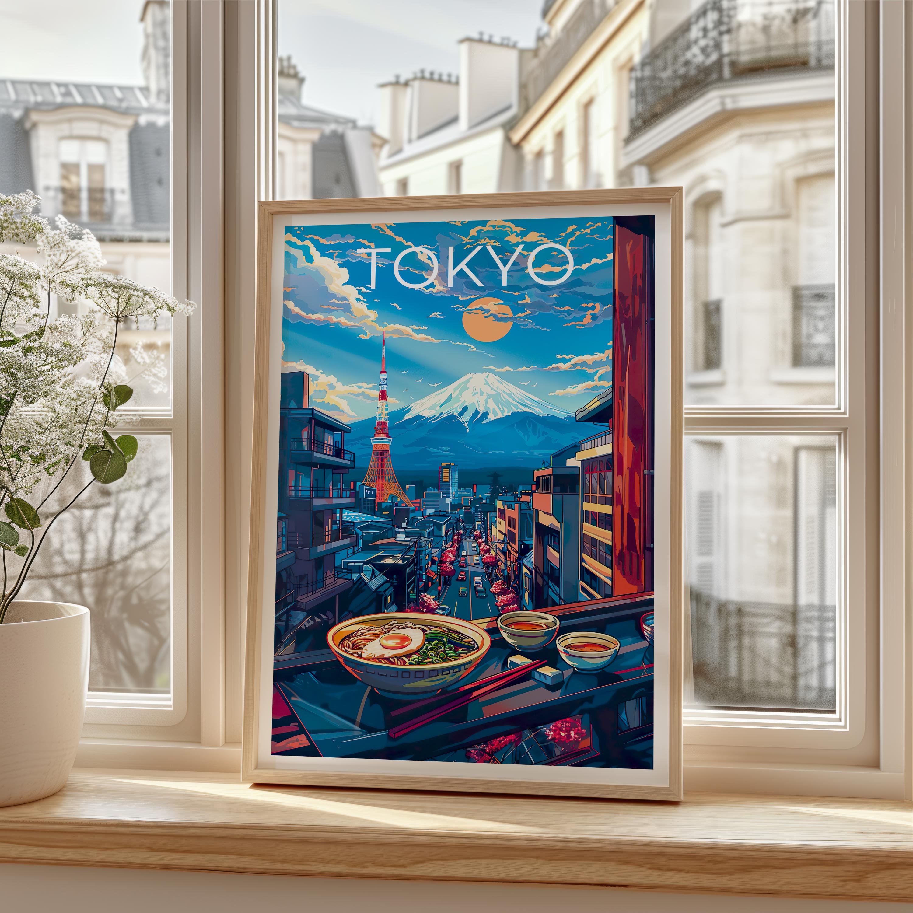 Tokyo Ramen Poster: Mount Fuji Japanese Travel Art - Etsy